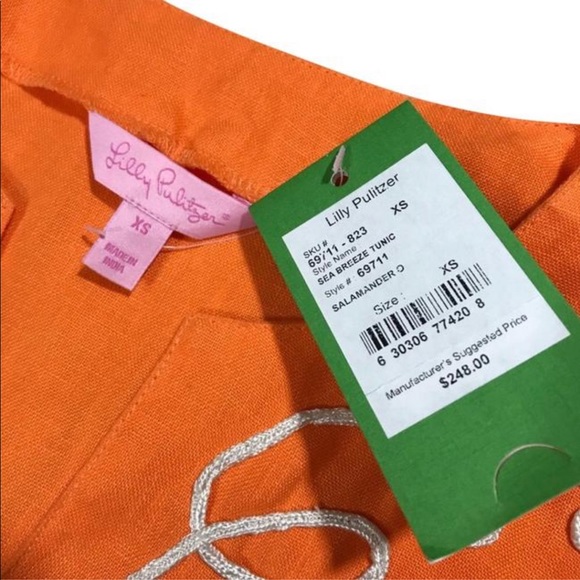 Lilly Pulitzer | Tops | Lilly Pulitzer Seabreeze Linen Tunic Caftan ...